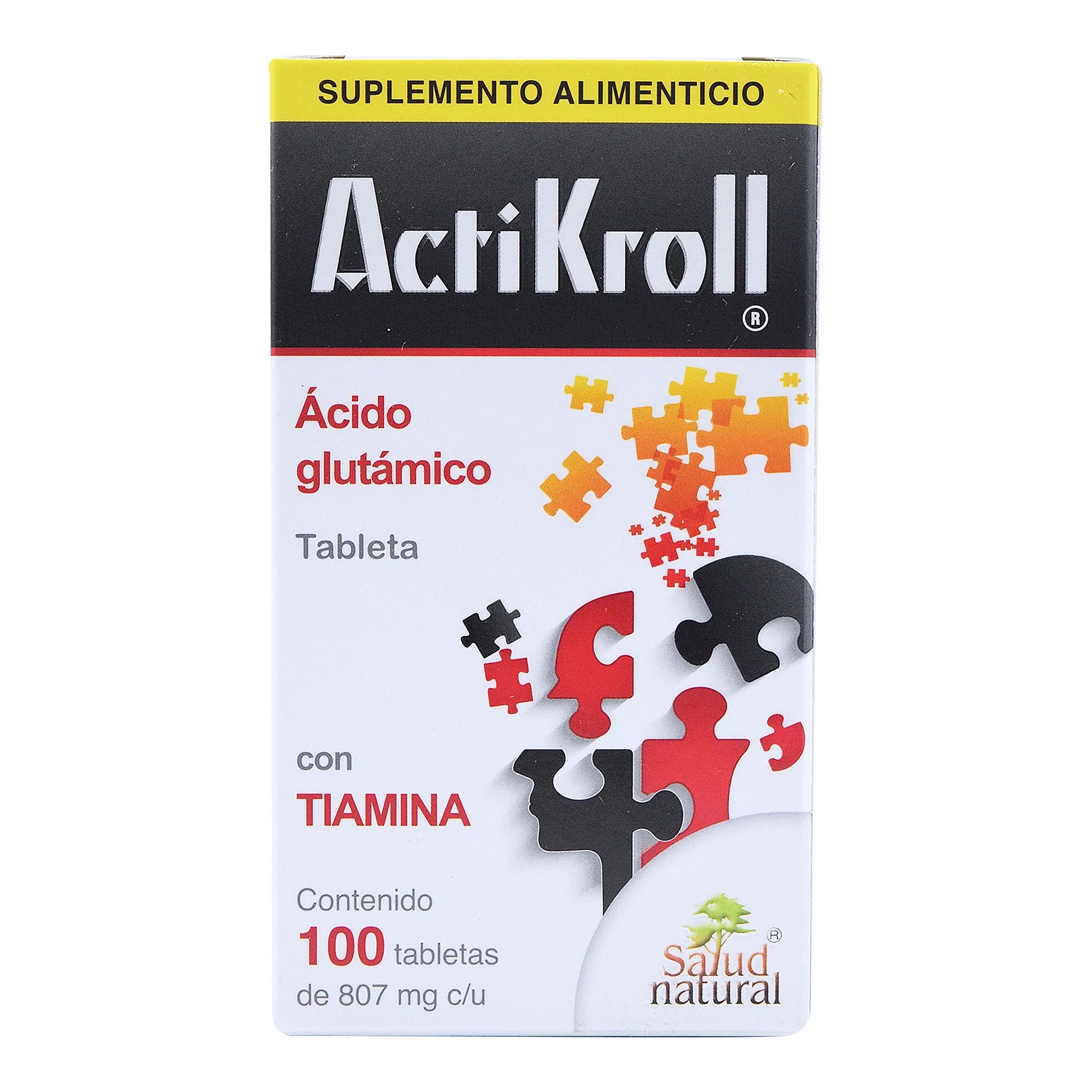 Actikroll Salud Natural 100 tabletas | Suplemento con glutámico y B1